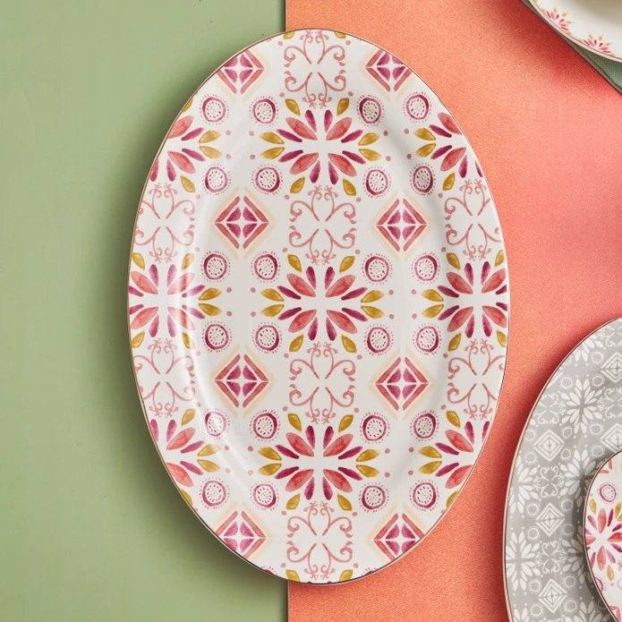 Karaca Ibiza Porcelain Boat Plate 35cm, 153.03.06.5784 - Karacalb.com
